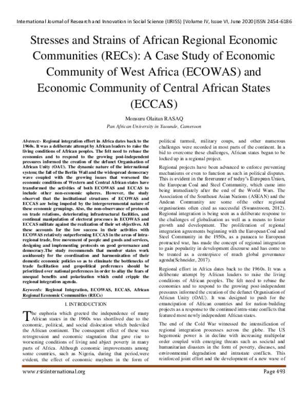 (PDF) Stresses and Strains of African Regional Economic Communities ...