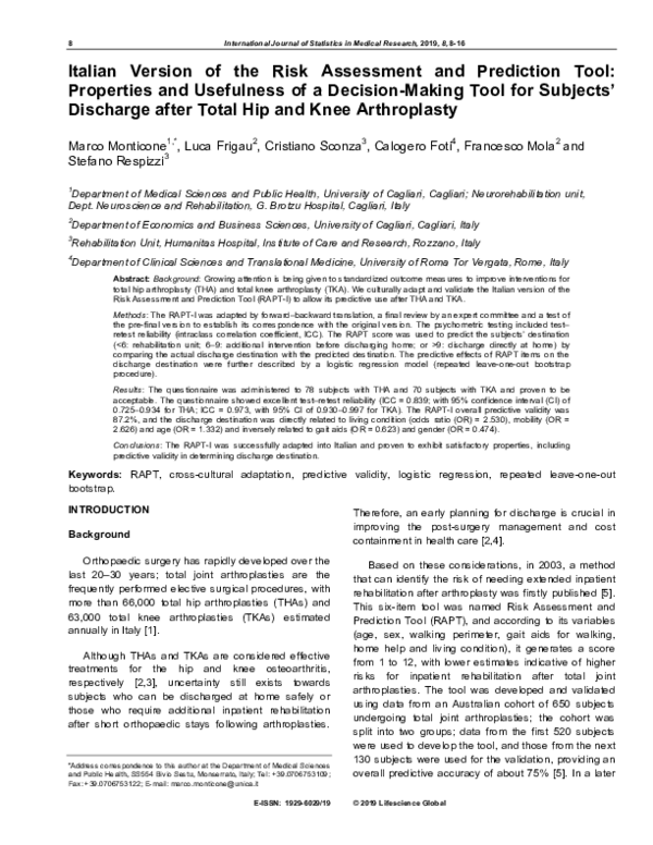 (PDF) Italian Version of the Risk Assessment and Prediction Tool ...