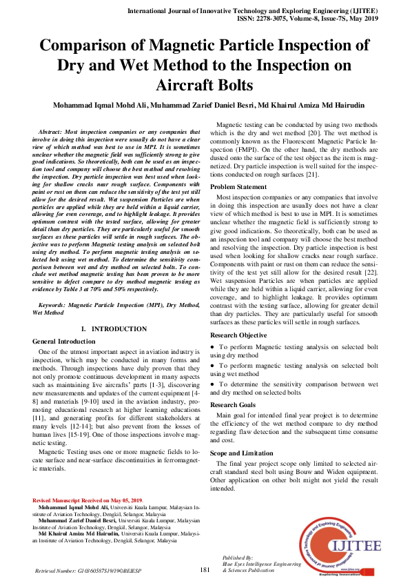 (PDF) Comparison of magnetic particle inspection of dry and wet method ...
