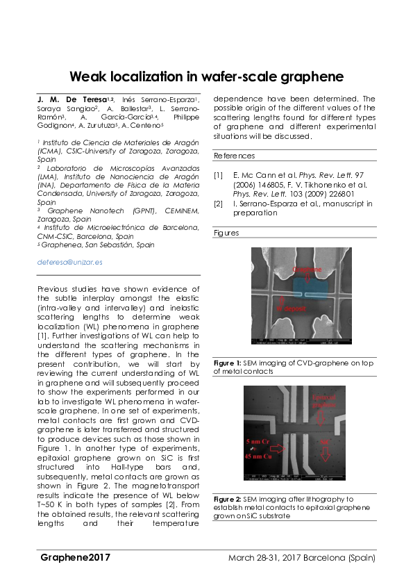(PDF) Weak localization in wafer-scale graphene