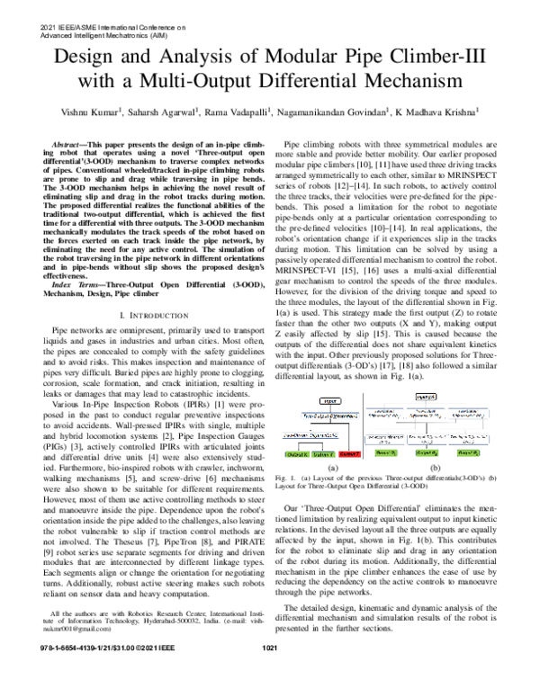 (PDF) Design and Analysis of Modular Pipe Climber-III with a Multi ...