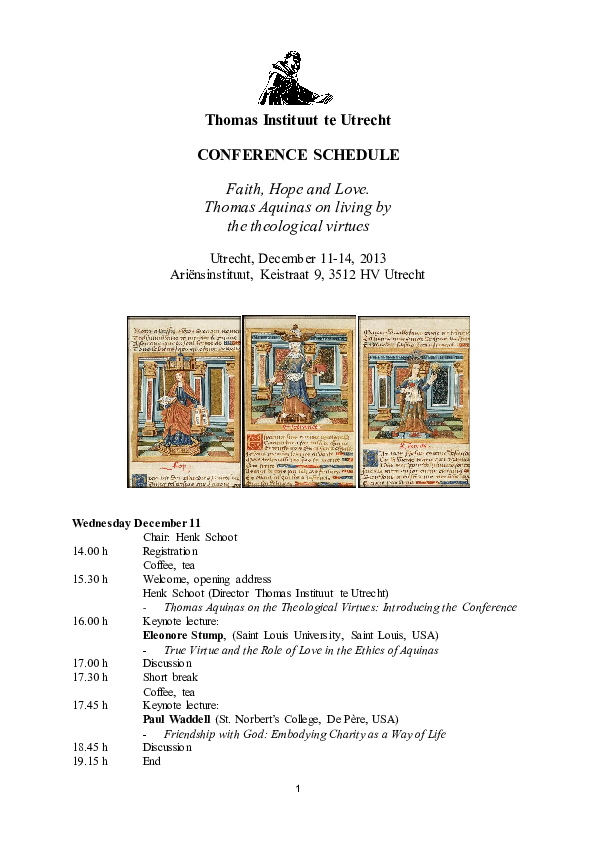 (PDF) Faith, Hope and Love. Thomas Aquinas on Living by the Theological ...