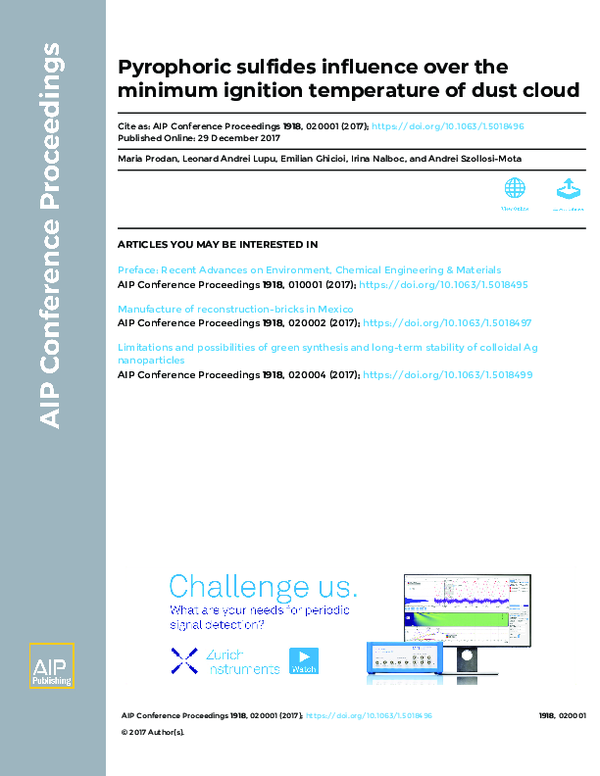(PDF) Pyrophoric sulfides influence over the minimum ignition ...