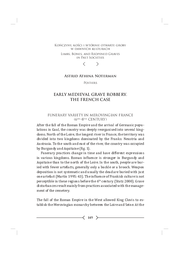 (PDF) Early Medieval Grave robbery. The French case