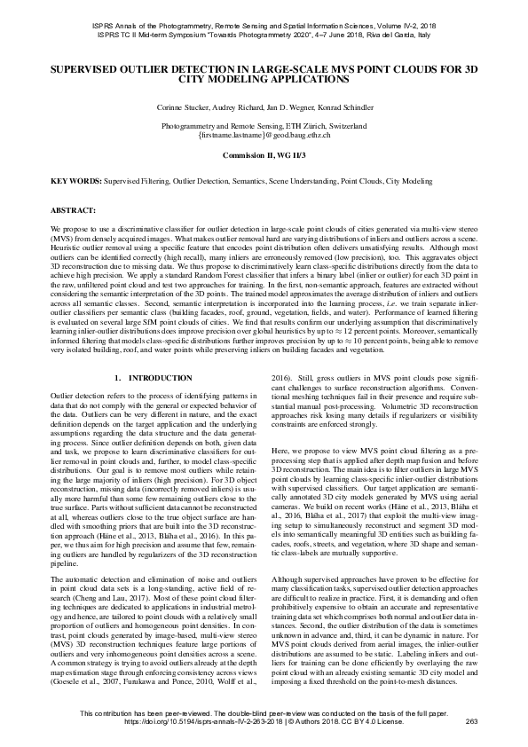 (PDF) Supervised Outlier Detection in Large-Scale MVS Point Clouds for ...