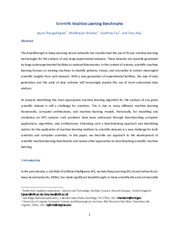 (PDF) Scientific Machine Learning Benchmarks