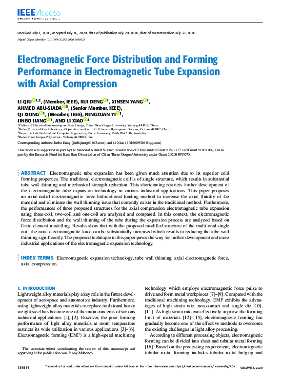 (PDF) Electromagnetic Force Distribution and Forming Performance in ...