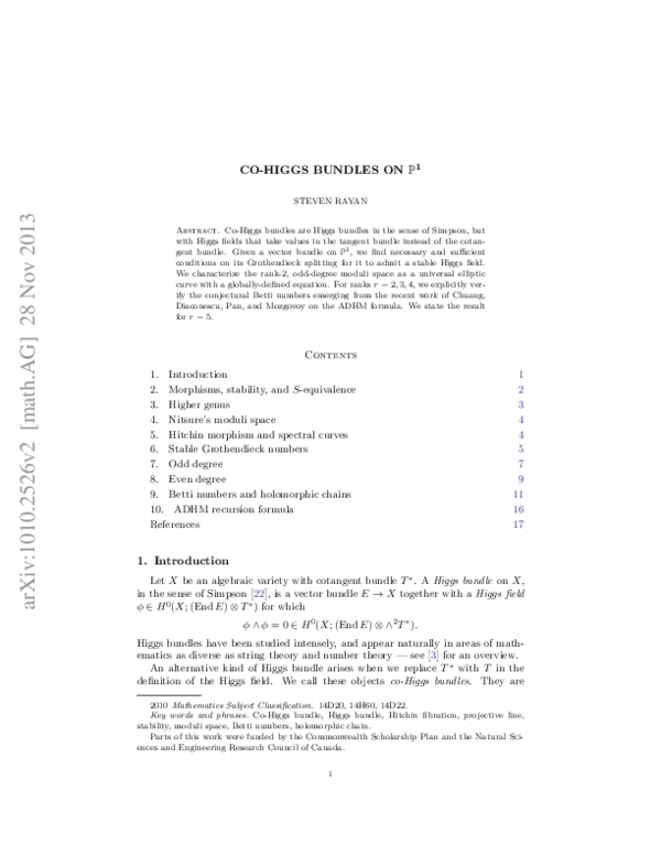 (PDF) Co-Higgs bundles on P^ 1
