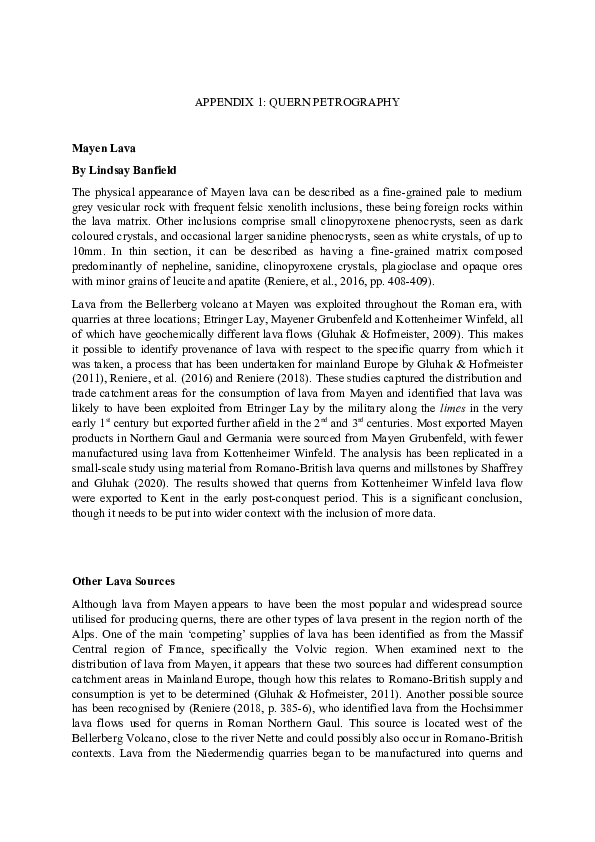 (DOC) Appendix 1: A14 lava quern petrography