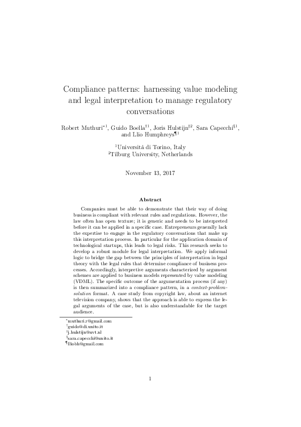 (PDF) Compliance patterns