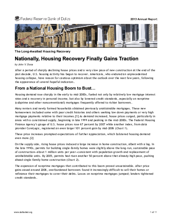 (PDF) The long-awaited housing recovery