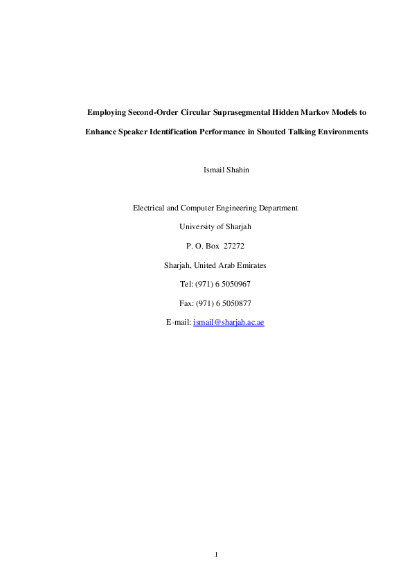 (PDF) Employing Second-Order Circular Suprasegmental Hidden Markov Models to Enhance Speaker ...