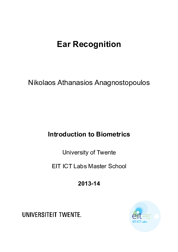 (PDF) Ear Recognition