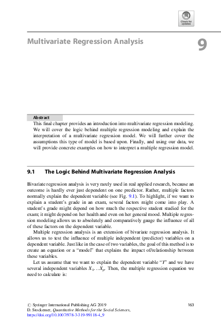 (PDF) Multivariate Regression Analysis