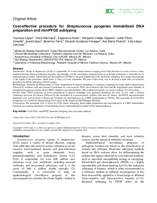(PDF) Cost-effective procedure for Streptococcus pyogenes immobilized ...