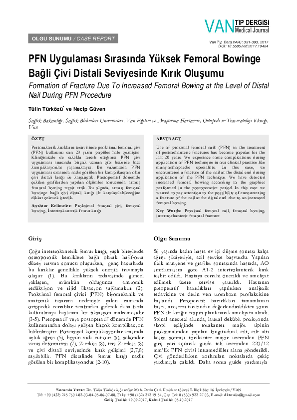 (PDF) Formatıon of Fracture due to Increased Femoral Bowıng at The ...