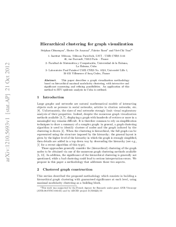 (PDF) Hierarchical clustering for graph visualization