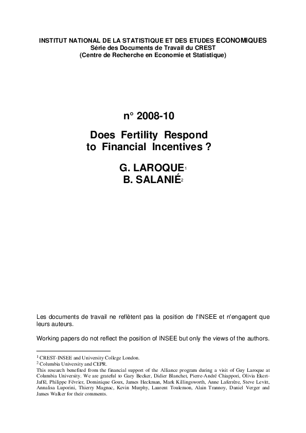 (PDF) INSTITUT NATIONAL DE LA STATISTIQUE ET DES ETUDES ECONOMIQUES Série des Documents de ...