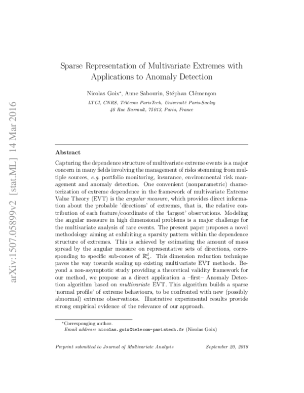 (PDF) Sparsity in Multivariate Extremes with Applications to Anomaly Detection