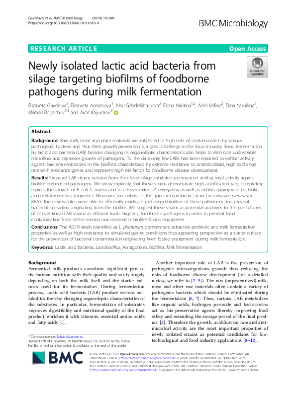 (PDF) Newly isolated lactic acid bacteria from silage targeting ...