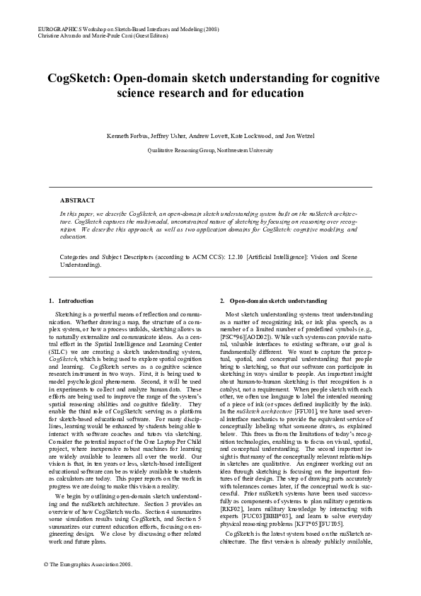 (PDF) CogSketch: Open-domain sketch understanding for cognitive science ...