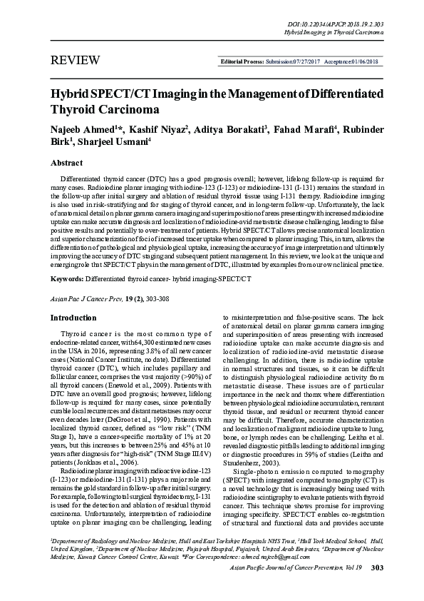 (PDF) Hybrid SPECT/CT Imaging in the Management of Differentiated ...