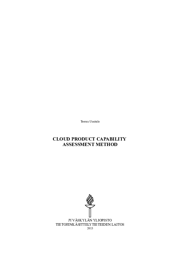 (PDF) Cloud Product Capability Assessment Method