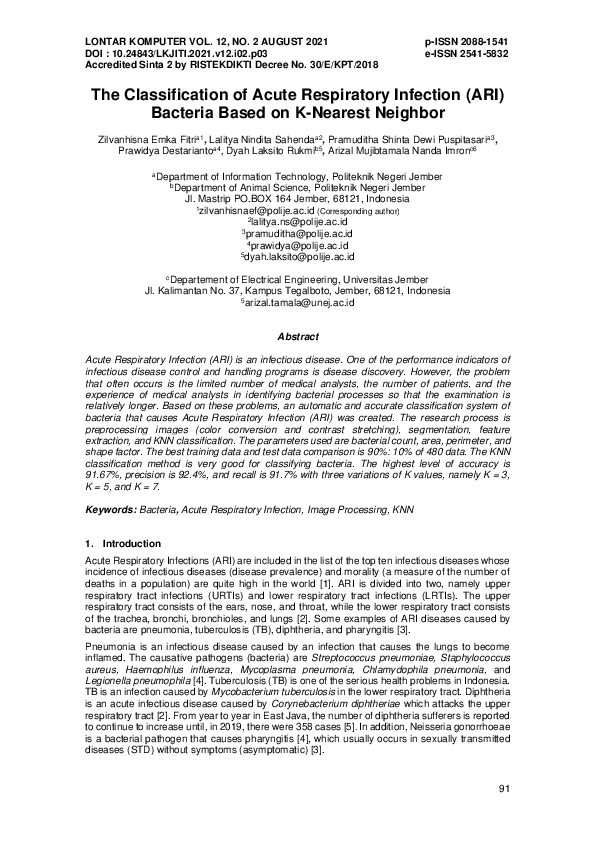 (PDF) The The Classification of Acute Respiratory Infection (ARI ...