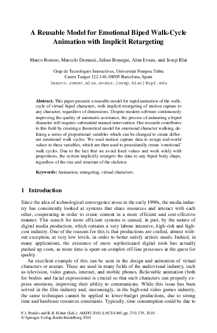(PDF) A Reusable Model for Emotional Biped Walk-Cycle Animation with ...