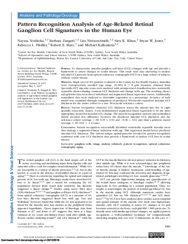(PDF) Pattern Recognition Analysis of Age-Related Retinal Ganglion Cell ...