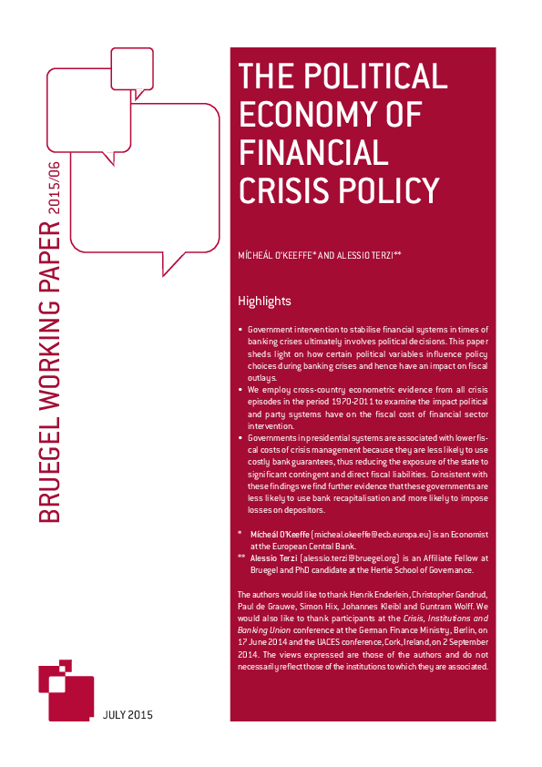 (PDF) The political economy of financial crisis policy