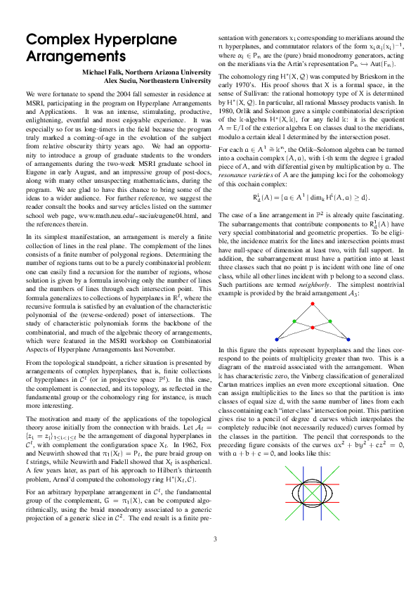 (PDF) Complex Hyperplane Arrangements