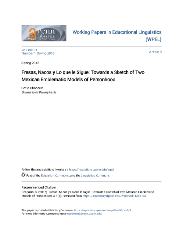 (PDF) Fresas, Nacos y Lo que le Sigue: Towards a Sketch of Two Mexican ...