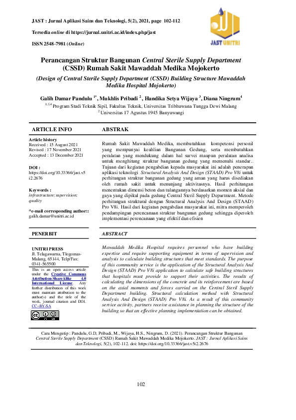 (PDF) Perancangan Struktur Bangunan Central Sterile Supply Department ...