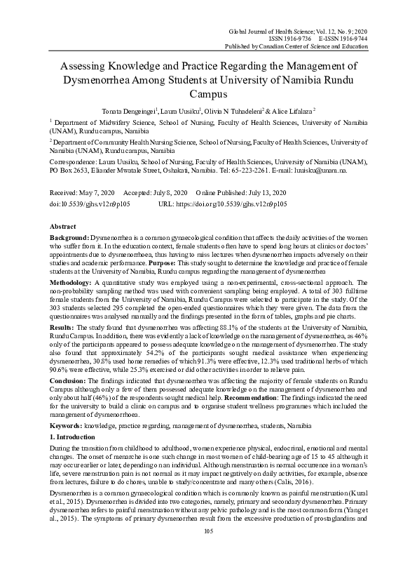 (PDF) Assessing Knowledge and Practice Regarding the Management of ...