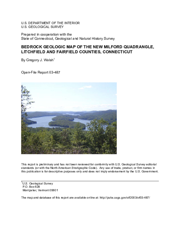 (PDF) Bedrock Geologic Map of the New Milford Quadrangle, Litchfield ...