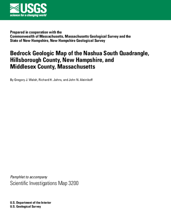 (PDF) Bedrock geologic map of the Nashua South quadrangle, Hillsborough ...