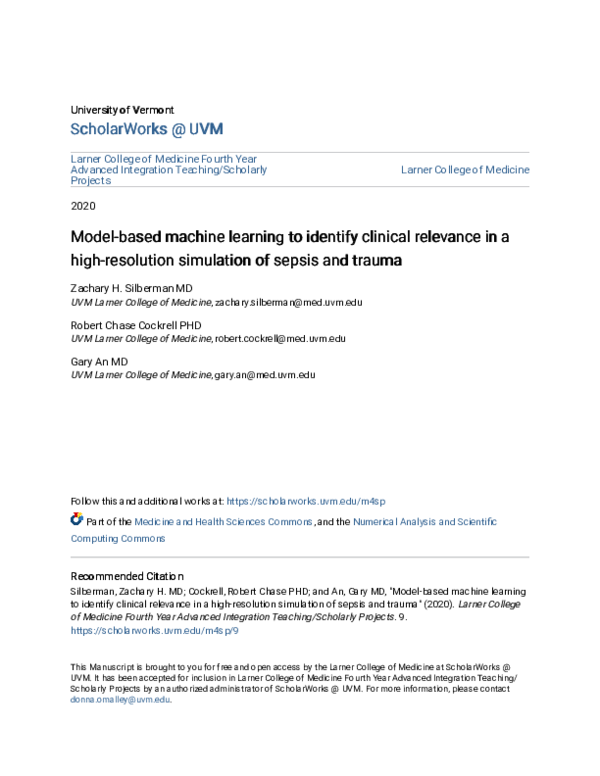 (PDF) Machine Learning in Sepsis and Trauma Simulation