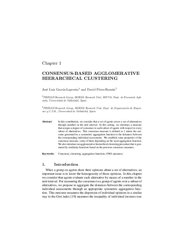 (PDF) Consensus-Based Agglomerative Hierarchical Clustering