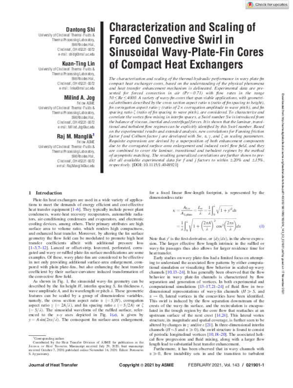 (PDF) Characterization and Scaling of Forced Convective Swirl in ...