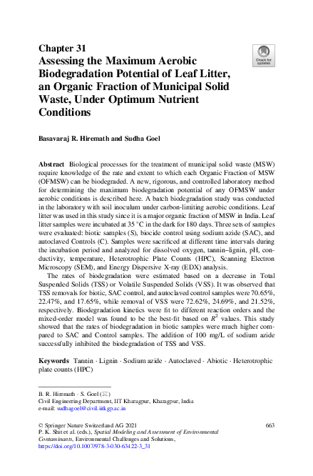 (PDF) Assessing the Maximum Aerobic Biodegradation Potential of Leaf ...