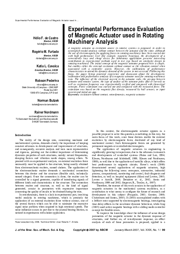 (PDF) Experimental Performance Evaluation of Magnetic Actuator used in