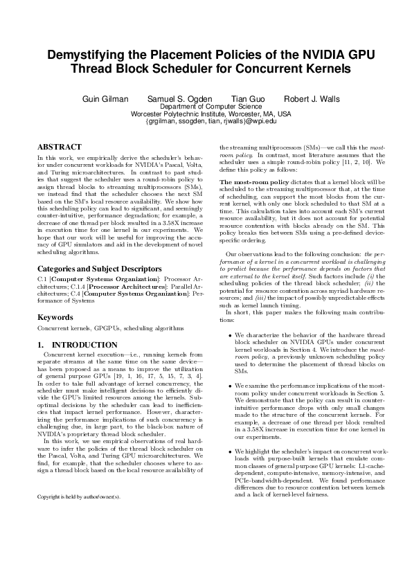 (PDF) Demystifying the Placement Policies of the NVIDIA GPU Thread ...