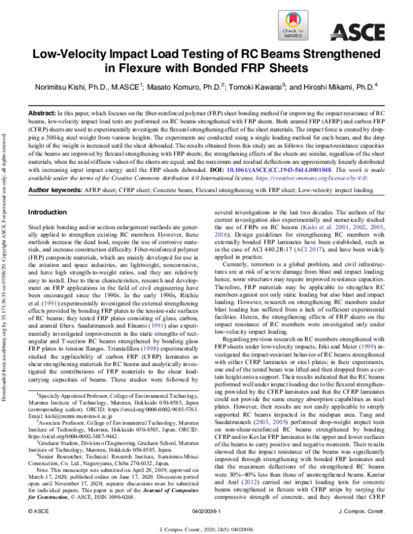 (PDF) Low-Velocity Impact Load Testing of RC Beams Strengthened in ...