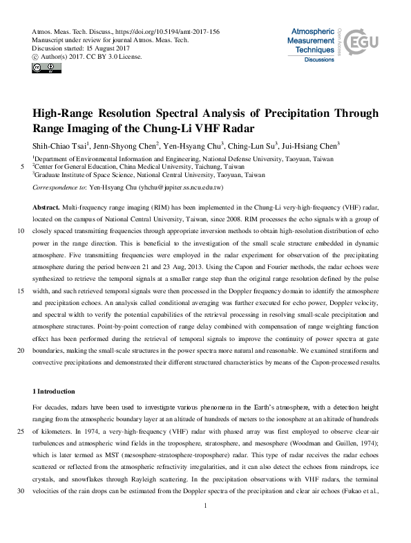 (PDF) High-Range Resolution Spectral Analysis of Precipitation Through ...