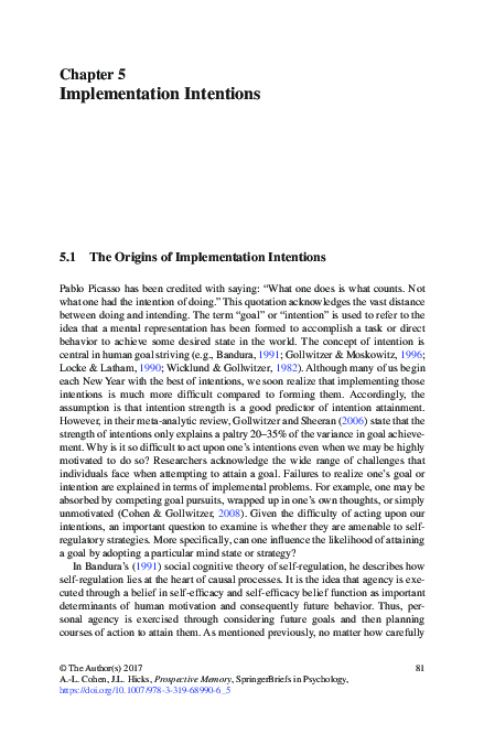 (PDF) Implementation Intentions