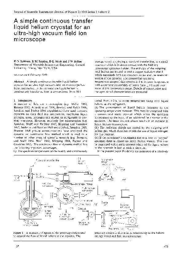 (PDF) A simple continuous transfer liquid helium cryostat for an ultra ...