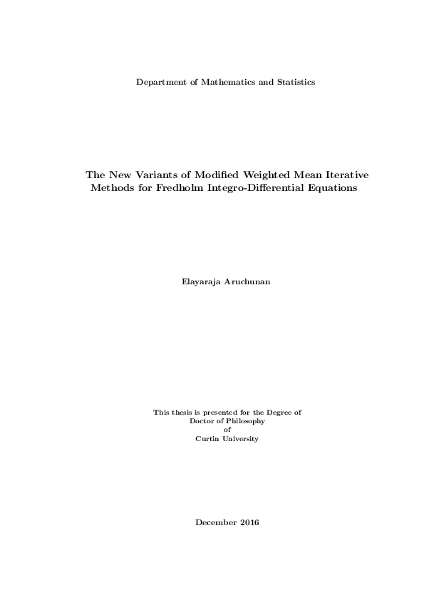 (PDF) The New Variants of Modified Weighted Mean Iterative Methods for Fredholm Integro ...