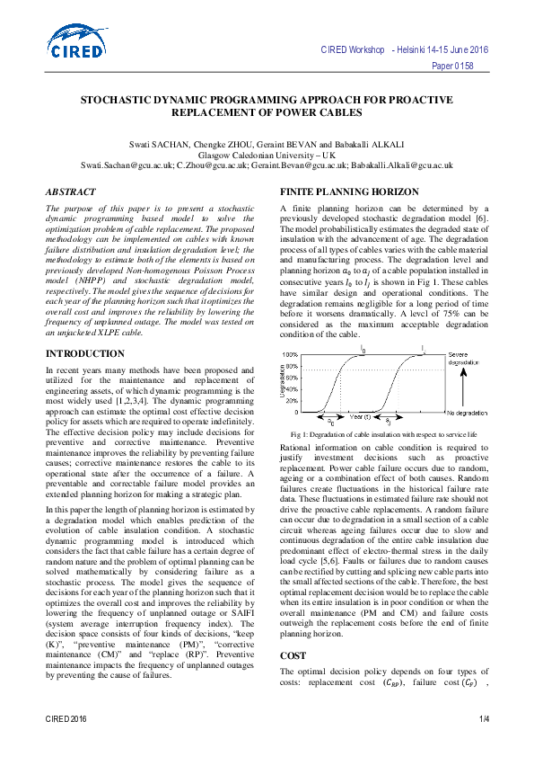 (PDF) Stochastic Dynamic Programming Approach for Proactive Replacement ...