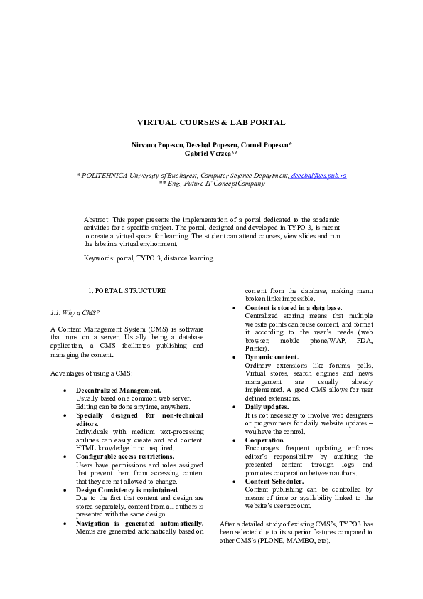 (PDF) Virtual Courses & Lab Portal
